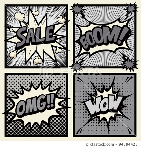 American comic style balloon material monochrome - Stock Illustration ...