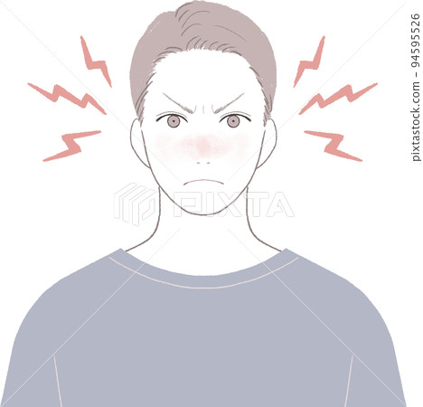 Refreshing short-haired man who gets angry - Stock Illustration ...