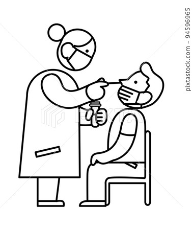 Minimalist line vector icon Doctor testing patient - Stock Illustration ...