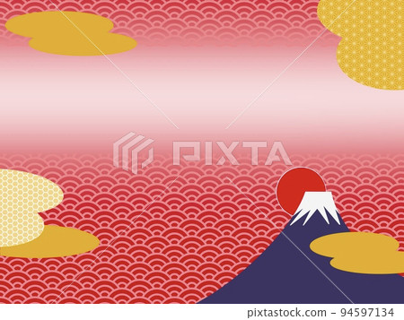 New Year's background material, Japanese... - Stock Illustration ...