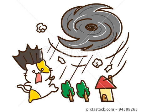 A cute cat character and the town in a hurry... - Stock Illustration ...