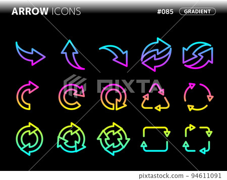 Gradient style icon set related to arrow_085 - Stock Illustration [94611091] - PIXTA