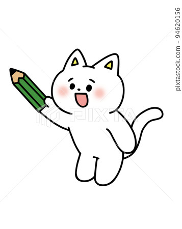 A cat explaining with a pencil - Stock Illustration [94620156] - PIXTA