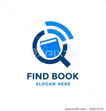 Find book logo design template. Online reading... - Stock Illustration ...