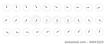 Set of round measuring scales with rotating... - Stock Illustration ...