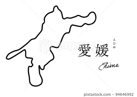Ehime Ehime handwritten simple map - Stock Illustration [94646992] - PIXTA