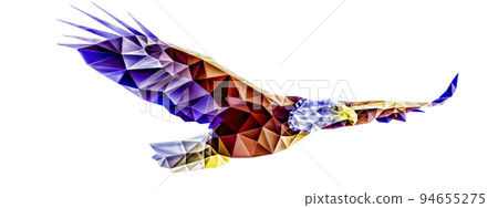 3d illustration of geometric flapping bird - Stock Illustration ...