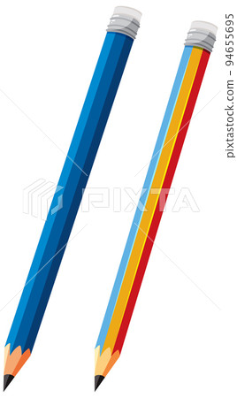 Set of two pencils isolated - Stock Illustration [94655695] - PIXTA