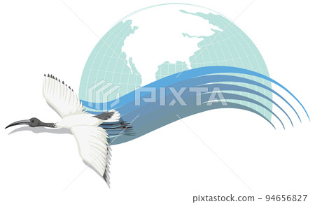 Stork bird flying on earth planet - Stock Illustration [94656827] - PIXTA