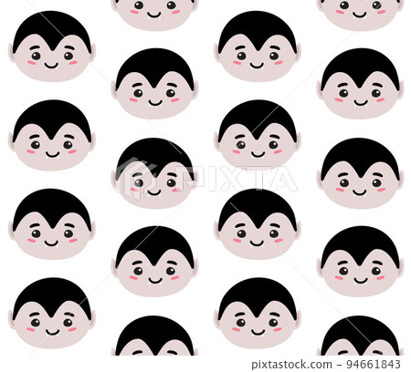 Vector seamless pattern of cute vampire face - Stock Illustration ...