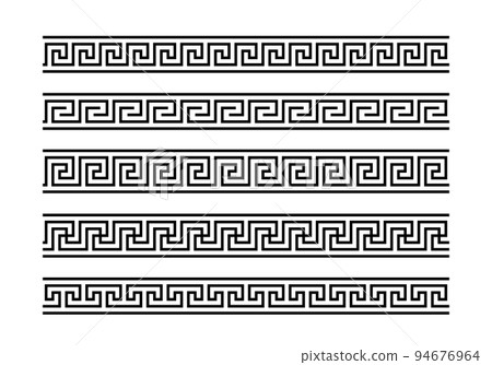 Greek key ornaments collection. Meander pattern... - Stock Illustration ...