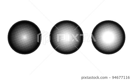 Halftone spheres set. Semitone dotted globes.... - Stock Illustration ...
