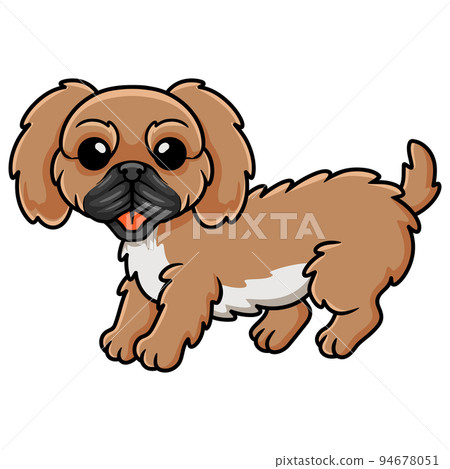 Cute little pekingese dog cartoon - Stock Illustration [94678051] - PIXTA