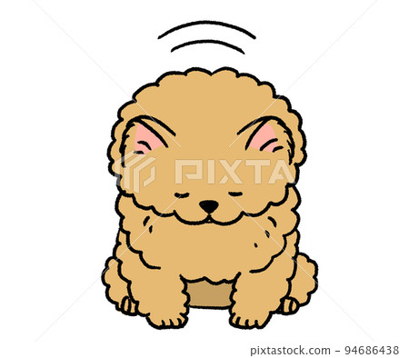 A cream-colored Pomapoo bowing - Stock Illustration [94686438] - PIXTA