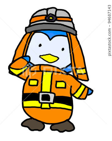 Firefighter Penguin - Stock Illustration [94687143] - PIXTA