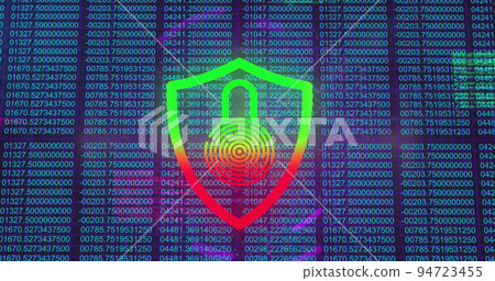 Image of data processing over padlock - Stock Illustration [94723455 ...