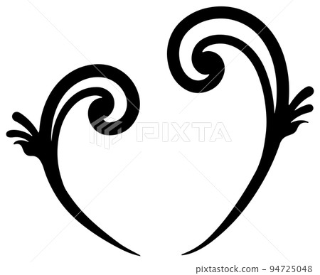 Single monochrome leaf/plant heart frame vector... - Stock Illustration ...