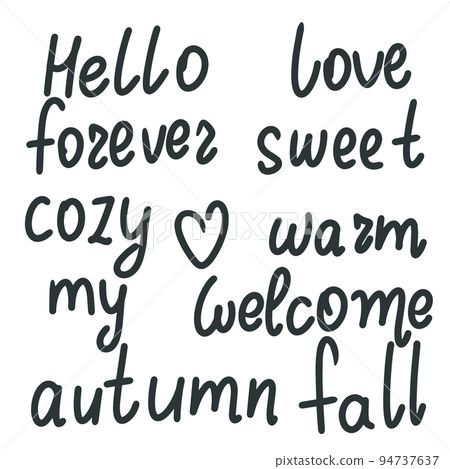 Set of hand lettering words isolated vector... - Stock Illustration ...