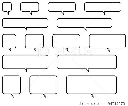Rounded rectangle speech bubble set of various... - Stock Illustration ...