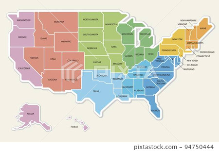 Map Of States In Regions With Names Of U S All US Regions States