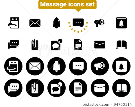 Set of black vector icons, isolated against... - Stock Illustration ...