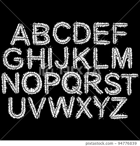 Vector decorative alphabet.White letters on... - Stock Illustration ...