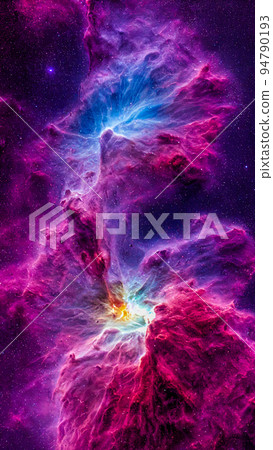 Abstract nebula in outer space and galaxies... - Stock Illustration ...