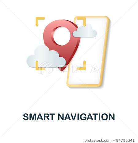 Smart Navigation icon. 3d illustration from... - Stock Illustration ...