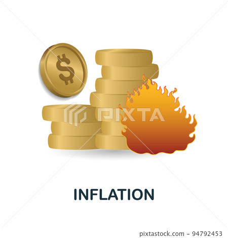 Inflation icon. 3d illustration from economic... - Stock Illustration ...