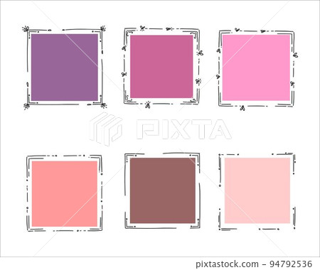 Collection of Square Frame Cute Border with... - Stock Illustration ...