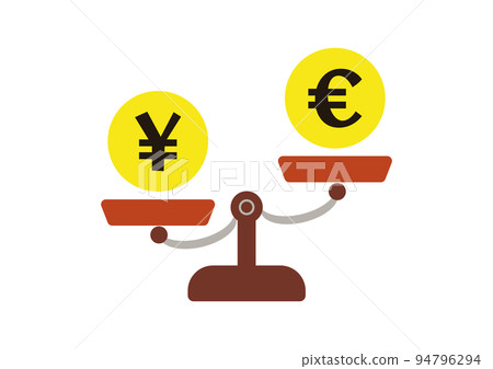 Yen appreciation, euro depreciation RMB... - Stock Illustration ...