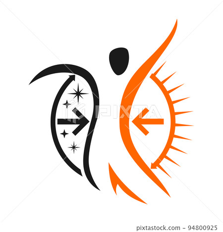 Fat loss burn day night logo template isolated-插圖素材 [94800925] - PIXTA圖庫