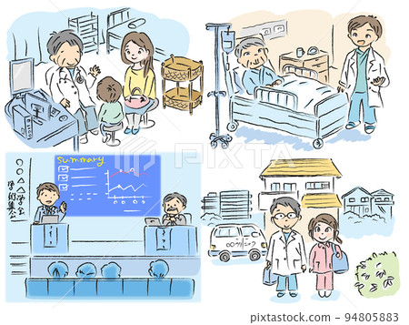 Doctor's work scene - Stock Illustration [94805883] - PIXTA