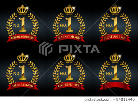 Metallic Number 1 / No.1 Illustration Set /... - Stock Illustration ...