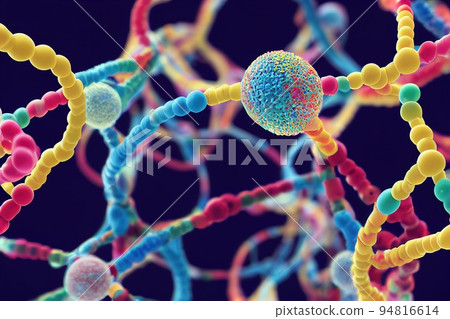 Dna molecule structure with colorful chain.... - Stock Illustration ...