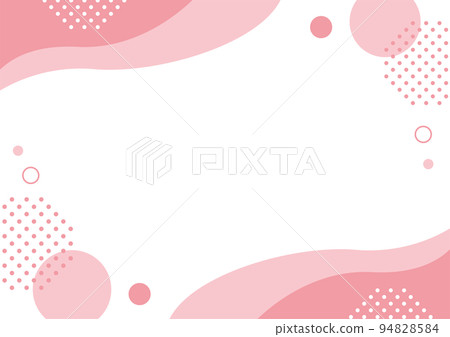Geometric Frame Pink Polka Dot Wave - Stock Illustration [94828584] - PIXTA