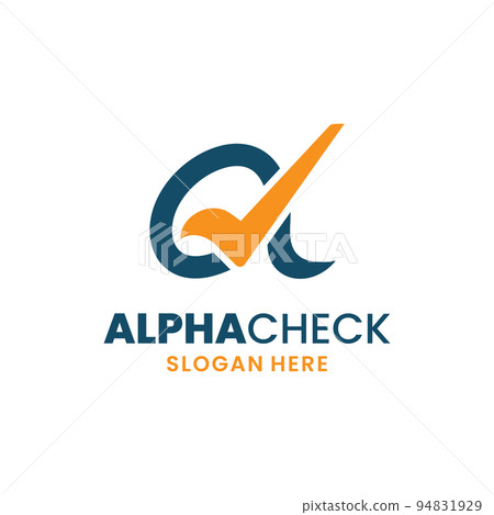 Alpha Check Logo Template Design. Creative... - Stock Illustration ...