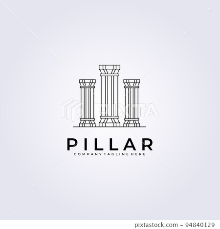 simple line pillar logo vector illustration design - Stock Illustration ...