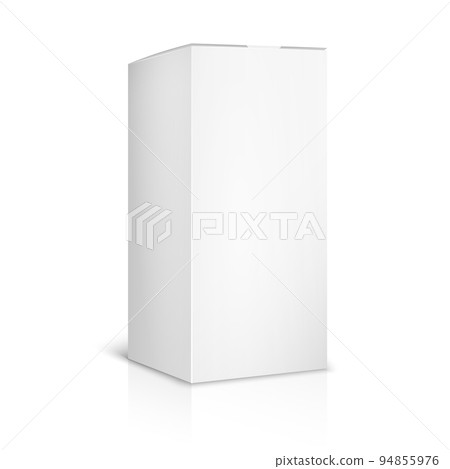 Blank paper or cardboard box template on white... - Stock Illustration ...