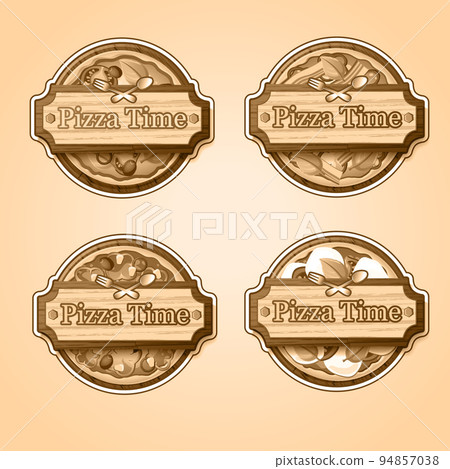 Traditional Italian Food Labels Set - Stock Illustration [94857038] - PIXTA