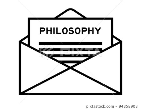 Envelope and letter sign with word philosophy... - Stock Illustration ...