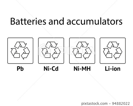 Set of Batteries Recycling codes. Recycling...-插圖素材 [94882022] - PIXTA圖庫