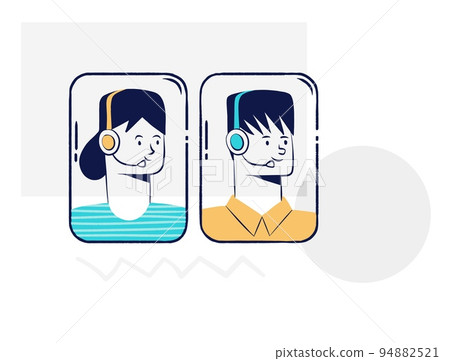 Call center agents avatars, vector collection... - Stock Illustration ...