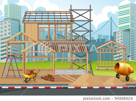 Cartoon Construction Scenes