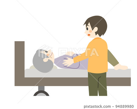 Nursing care position change position change - Stock Illustration ...