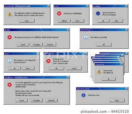 Error message windows, computer system warning,...-插圖素材 [94915510] - PIXTA圖庫