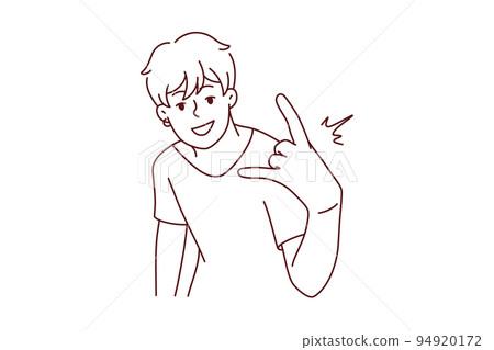 Cool guy show hand gesture - Stock Illustration [94920172] - PIXTA