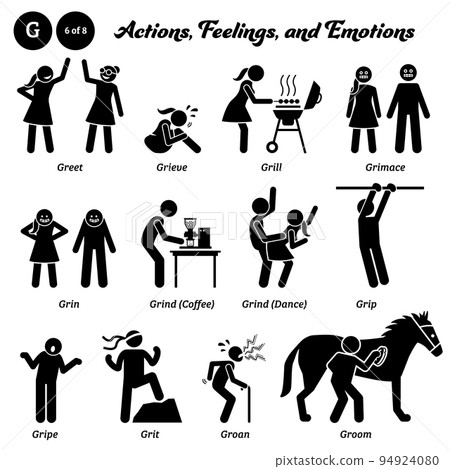 Stick figure human people man action, feelings,... - Stock Illustration ...