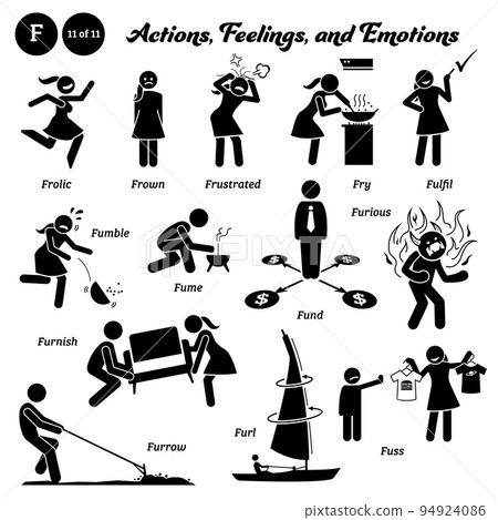 Stick figure human people man action, feelings,... - Stock Illustration ...