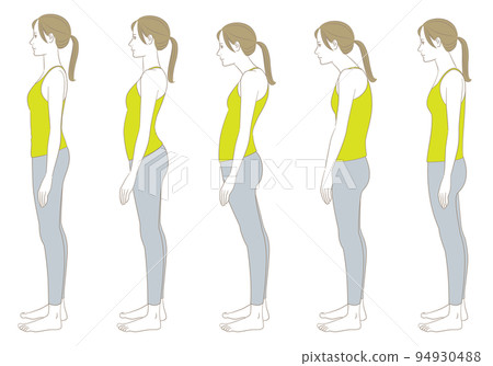 Variations of good and bad posture - Stock Illustration [94930488] - PIXTA